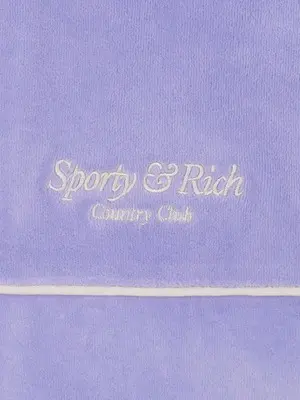 SPORTY & RICH Script Cotton Velour Track Jacket