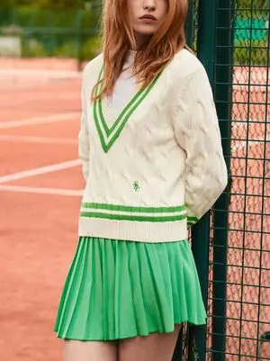 SPORTY & RICH Pleated Mini Skirt