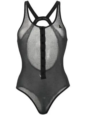 ANDREĀDAMO Fine-ribbed Open-back Bodysuit