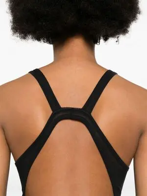 ANDREĀDAMO Fine-ribbed Open-back Bodysuit