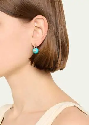 SYDNEY EVAN Starburst Turquoise Bead Earrings With Diamonds