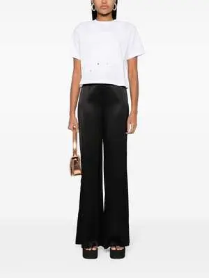 Elisabetta Franchi Cropped T-shirt With Logo Embroidery