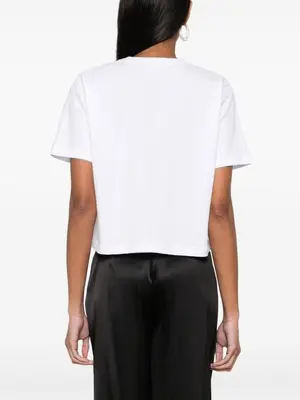 Elisabetta Franchi Cropped T-shirt With Logo Embroidery