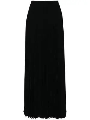 STYLAND High-waist Pleated Midi Skirt - Black