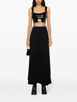 STYLAND High-waist Pleated Midi Skirt - Black