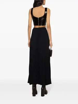 STYLAND High-waist Pleated Midi Skirt - Black