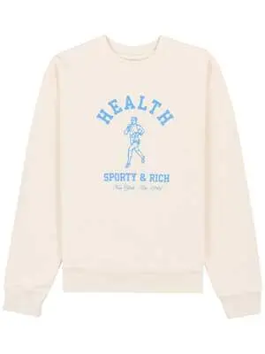 SPORTY & RICH Ny Running Club Cotton Sweatshirt - Neutrals