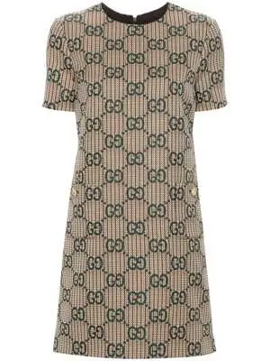 Gucci Gg-jacquard Wool Dress