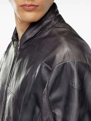 DIESEL® L-krix Leather Biker Jacket - Black
