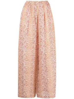 FORTE_FORTE Zebra-print Wide-leg Trousers