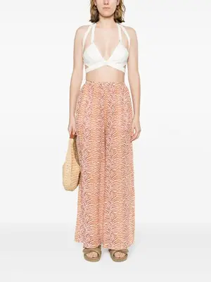 FORTE_FORTE Zebra-print Wide-leg Trousers