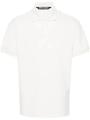 Palm Angels Embroidered-logo Polo Shirt - Neutrals