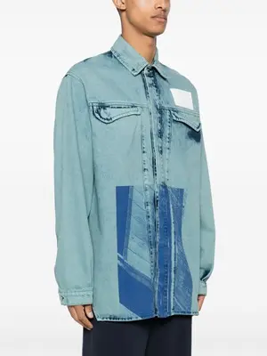 A-COLD-WALL* Abstract-print Denim Shirt - Blue