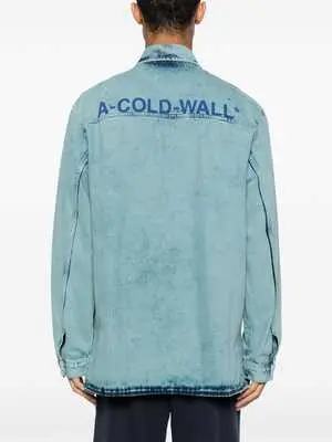 A-COLD-WALL* Abstract-print Denim Shirt - Blue