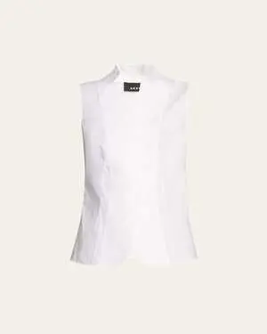 Akris Stretch Cotton Sleeveless Blouse