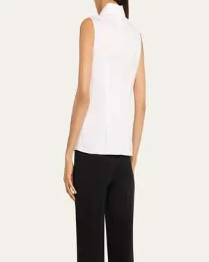 Akris Stretch Cotton Sleeveless Blouse