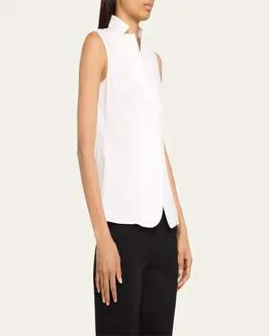 Akris Stretch Cotton Sleeveless Blouse