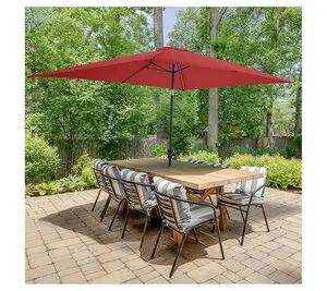 PURE GARDEN 10 Ft Rectangular Patio Umbrella Ea Sy Crank Shade - One-color