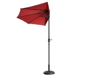 PURE GARDEN Villacera Half Round Patio Umbrella Compact 9f T Outdoor Shad - One-color