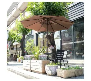 PURE GARDEN 9-foot Patio Umbrella Easy Crank Ta Ble Umbrella - One-color
