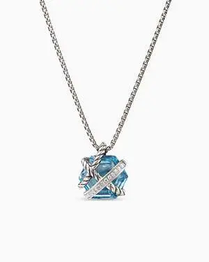 David Yurman Cable Wrap Necklace With And Diamonds - Blue Topaz