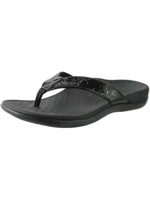 Vionic 44 Tide Sq Womens Sequined Orthotic Thong Sandals - Black