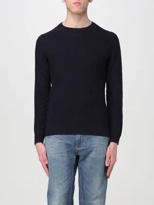 Emporio Armani Textured Crew Neck Sweater - Blue