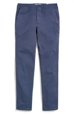 Billy Reid Flat Front Strech Cotton Chinos - Carbon Blue