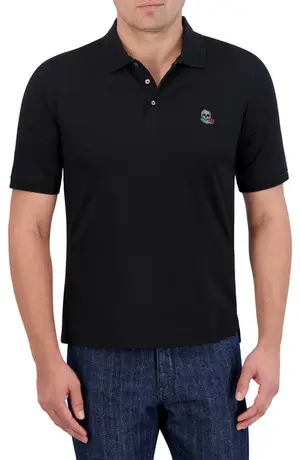 Robert Graham The Player Solid Cotton Jersey Polo Black