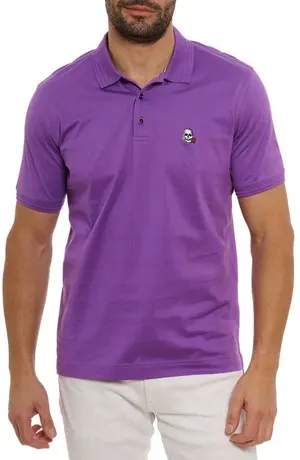 Robert Graham The Player Solid Cotton Jersey Polo Purple