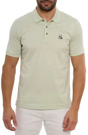 Robert Graham The Player Solid Cotton Jersey Polo - Seafoam