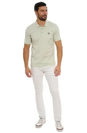 Robert Graham The Player Solid Cotton Jersey Polo - Seafoam