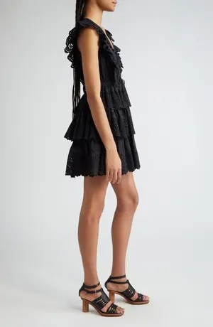 Ulla Johnson Lilith Eyelet Tiered Minidress