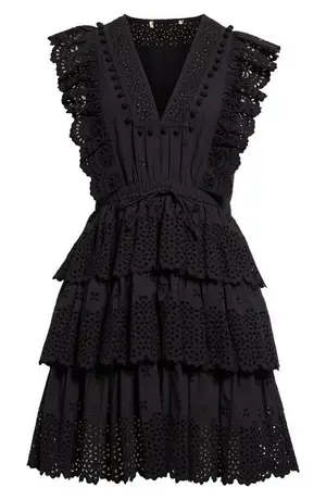 Ulla Johnson Lilith Eyelet Tiered Minidress