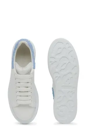 Alexander McQueen Oversized Crystal Embellished Sneaker - White/powder Blue