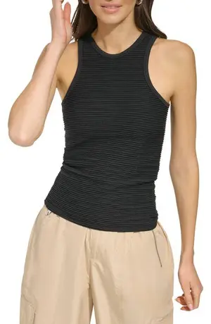 Dkny Seamless Rib Tank - Black