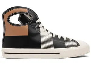 Burberry Larkhall Leather High-top Sneakers - Black/brown/white
