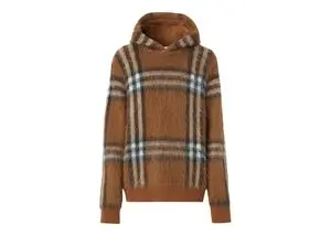 Burberry Exaggerated Check Wool-mohair Blend Hoodie