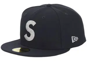 Supreme Swarovski S Logo New Era 59fifty Fitted Cap - Navy Blue