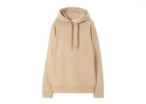 Burberry Embroidered Cotton Hoodie - Soft Fawn