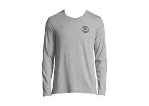 Burberry Embroidered Logo Cotton Long Sleeve T-shirt - Gray