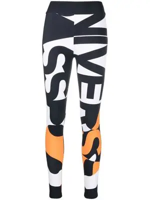 Burberry Highwaisted Graphicprint Leggings - Black/white/orange