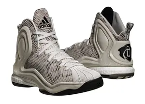 Adidas D Rose 5 Boost Sneakers - White/tan/snakeskin