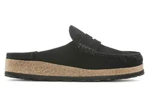 BIRKENSTOCK Naples Suede Slides - Black