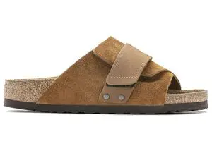BIRKENSTOCK Kyoto Nubuck Suede Slides - Mink