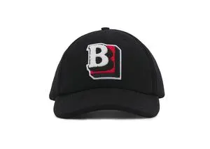 Burberry Letter Graphic Cotton Cap - Black/red/white