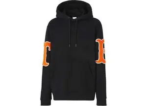 Burberry Letter Graphic Appliqué Hoodie - Black