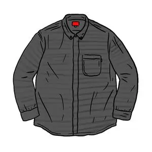 Supreme Jacquard Logos Denim Shirt - Black