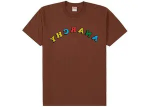 Supreme Jamie Reid Anarchy Tee Shirt - Brown