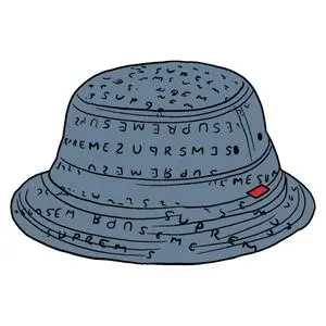 Supreme Jacquard Logos Denim Crusher Hat - Blue